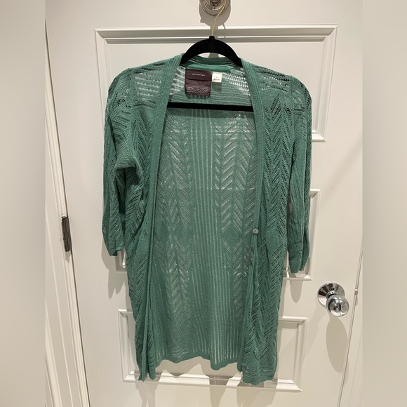Anthropologie | Sweaters | Anthropologie Guinevere Open Crochet Green ...